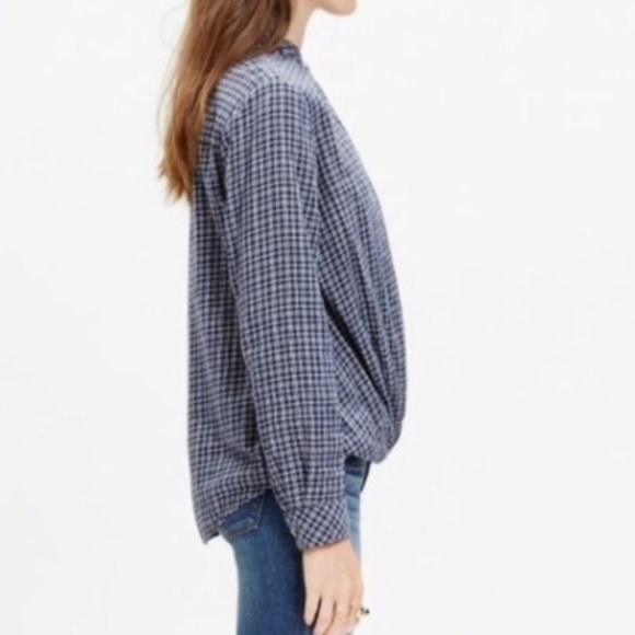 Madewell | Tops | Madewell Draped Plaid Popover Twist Top | Poshmark